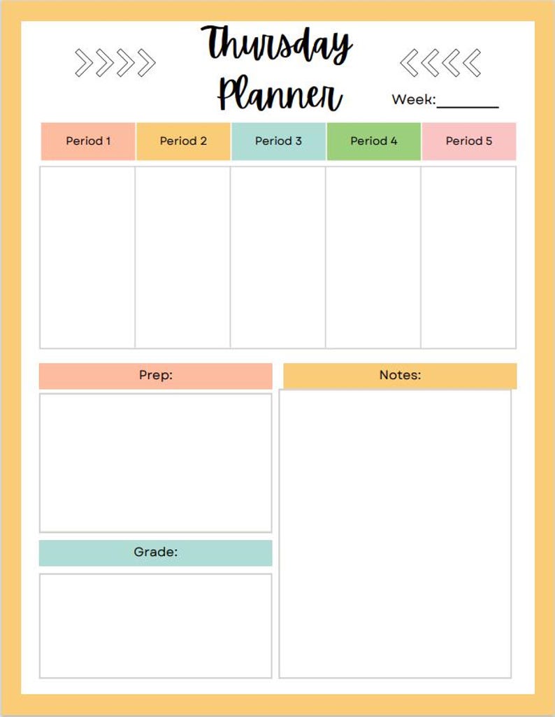 Daily Classroom Prep week Printable - Etsy