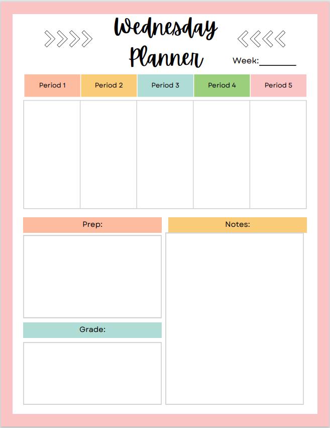 Daily Classroom Prep week Printable - Etsy
