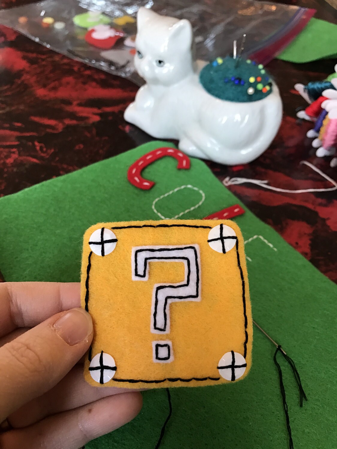 MARIO MUSHROOMS Custom Eco Felt Tooth Pillow Super Mario Mushroom Theme ...