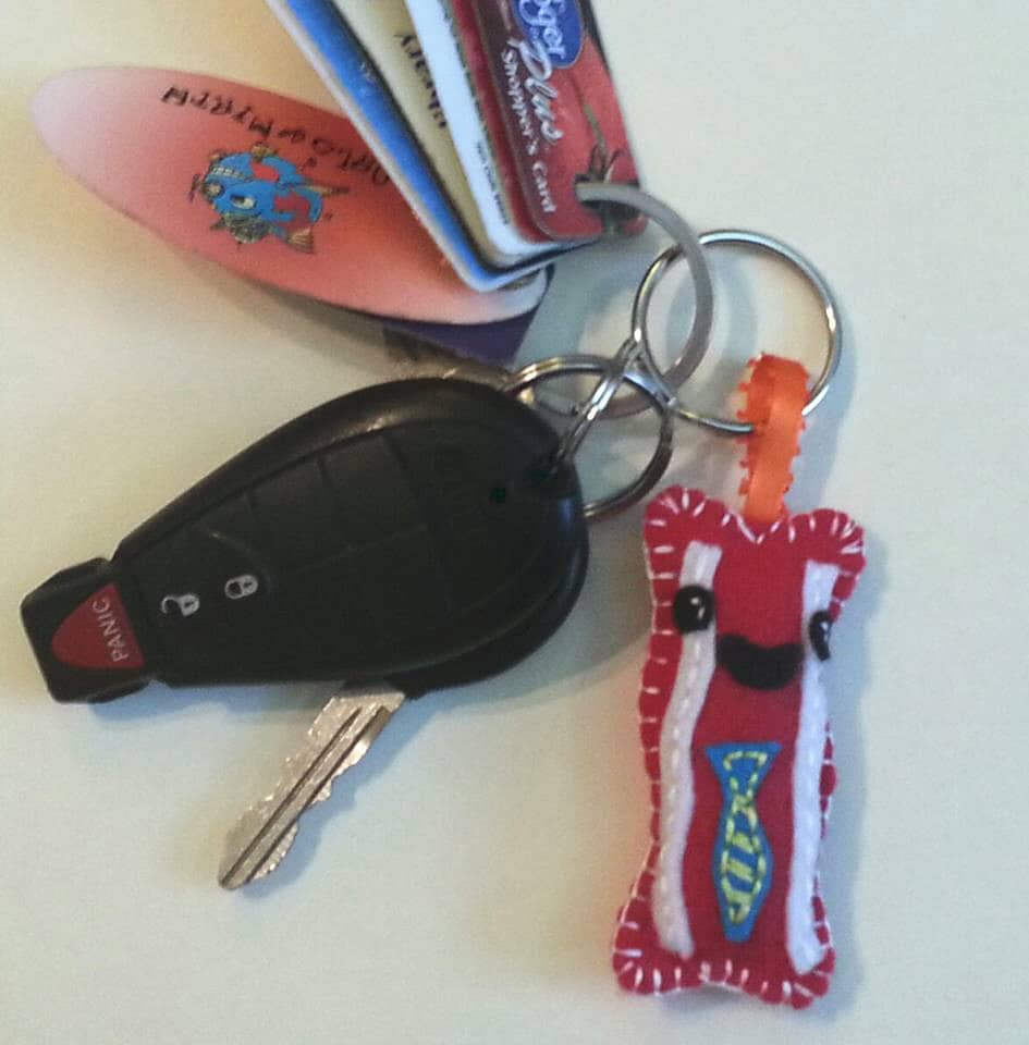 Mr Hot and Crispy BACON KEYCHAIN Eco Felt Plush Keychain Felt - Etsy