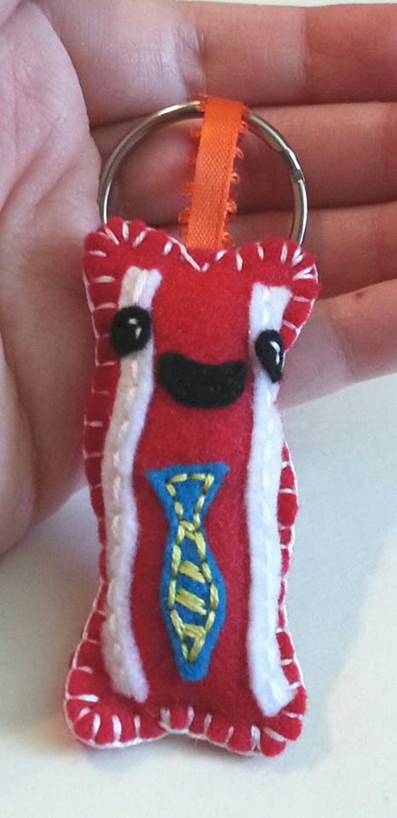 Mr Hot and Crispy BACON KEYCHAIN Eco Felt Plush Keychain Felt - Etsy