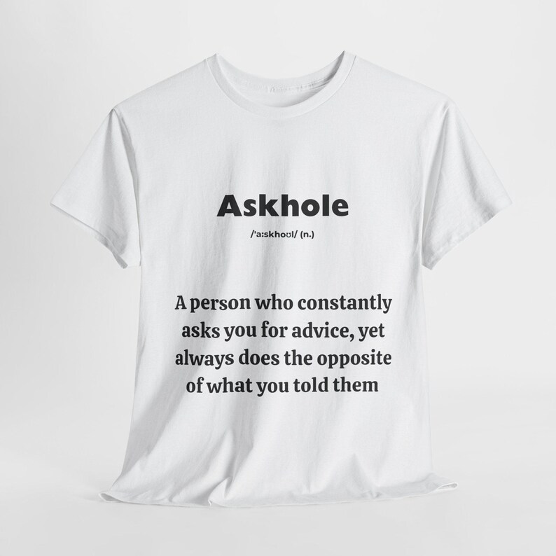 Askhole Definition T-shirt: Funny Sarcastic Graphic Tee - Etsy