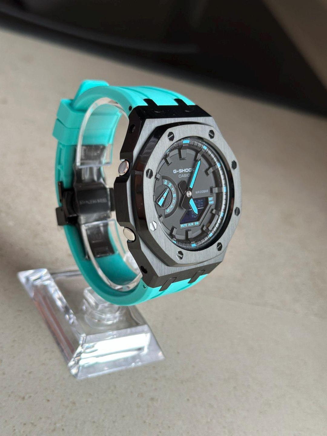 Casio G-shock - Light Blue Black - GA-2100 Custom | Men's Watch - Etsy
