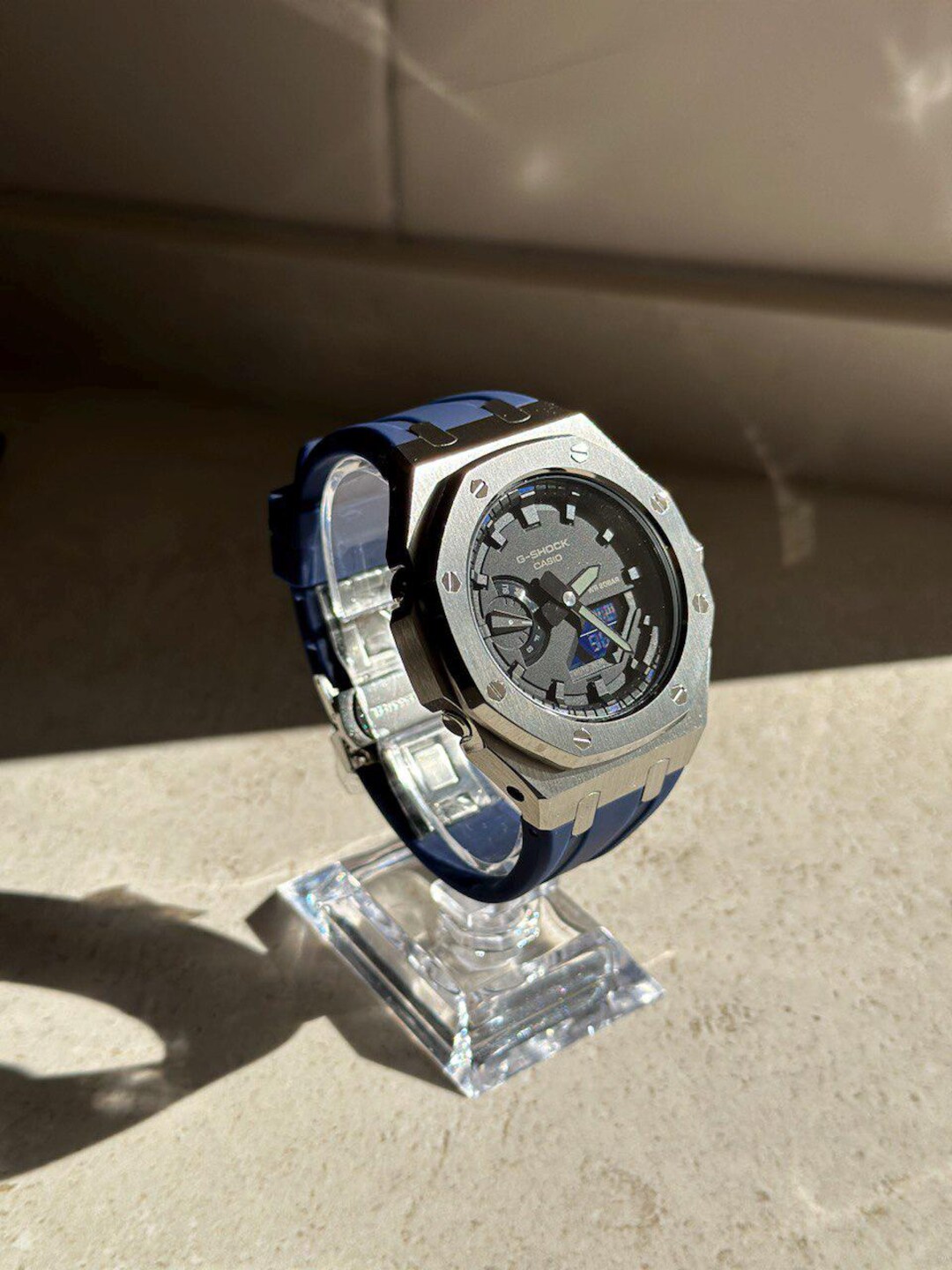 Casio G-shock Blue Black GA-2100 Custom Men's Watch - Etsy