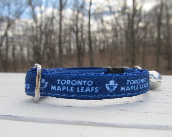 Toronto Maple Leafs Cat or Small Dog Collar With Option of Blue or Pink ...