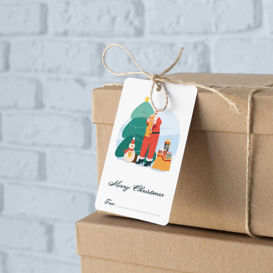 Merry Christmas Santa Gift Tag | Christmas Product Tag | Merry ...