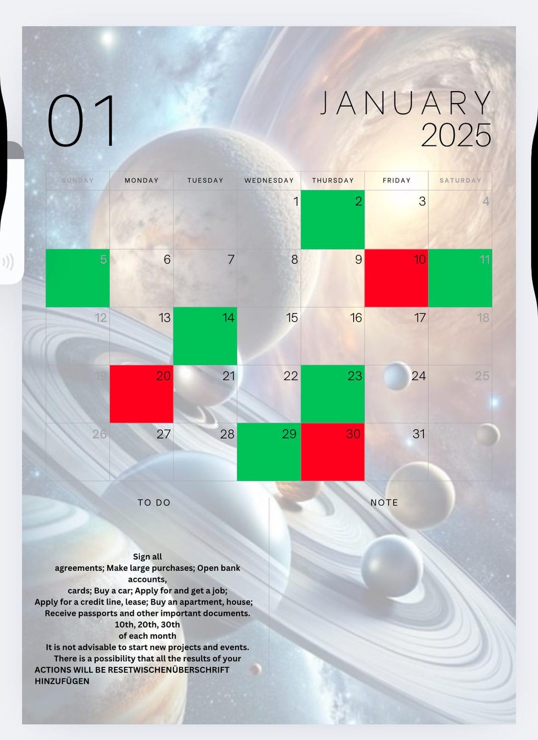 Success Calendar, Business Calendar for 2025, for All Who Were Born on ...