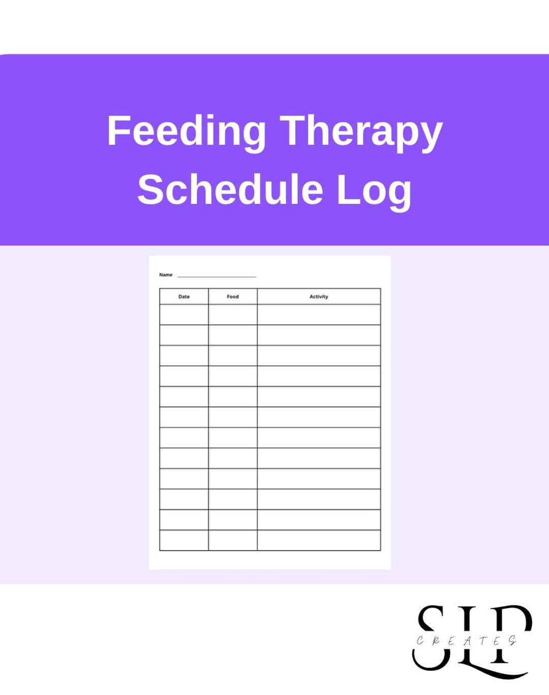 Feeding Therapy Schedule Log | Feeding Therapy Planning - Etsy