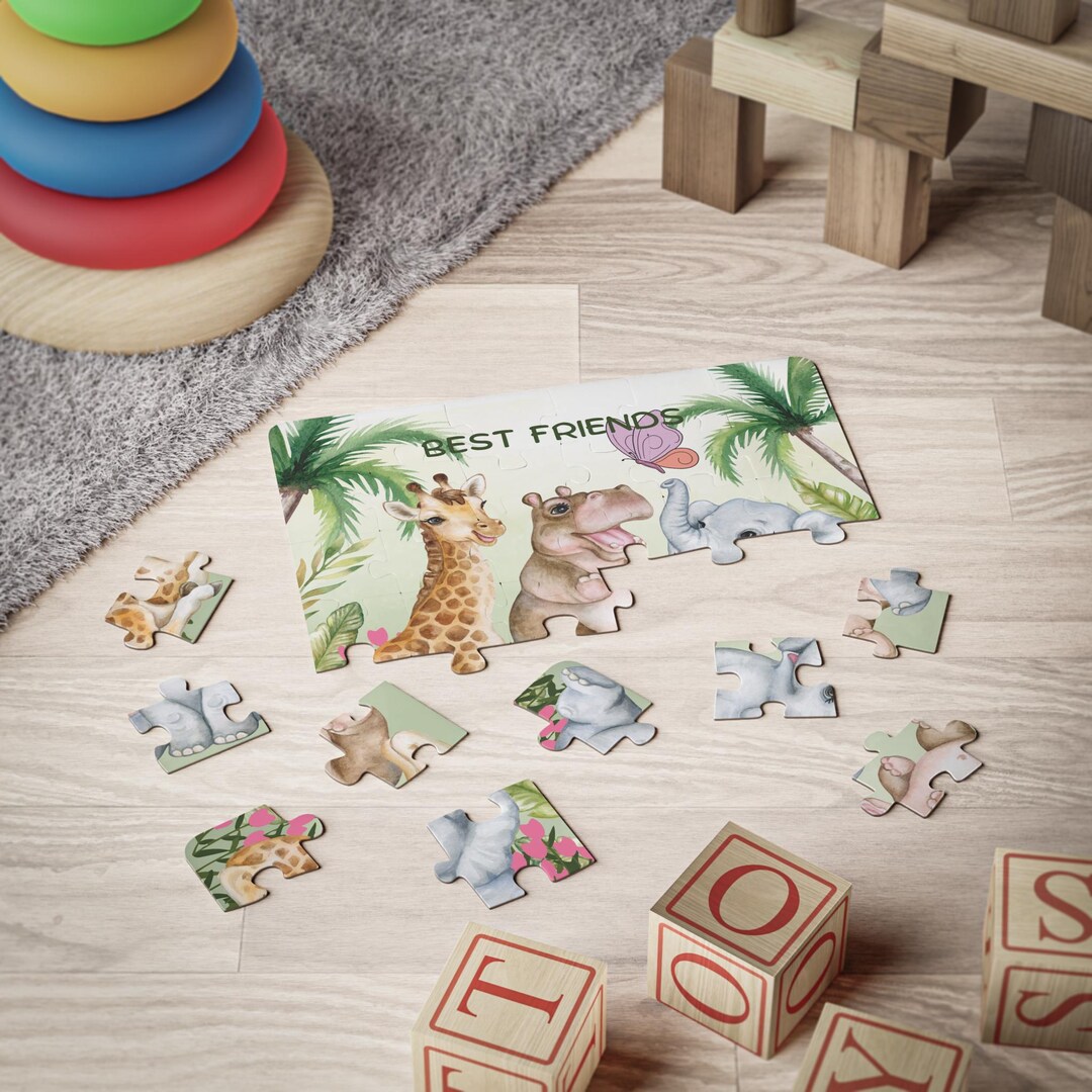 Kids' Puzzle, 30-piece - Safari Animals Giraffe, Elephant, Hippo Best ...