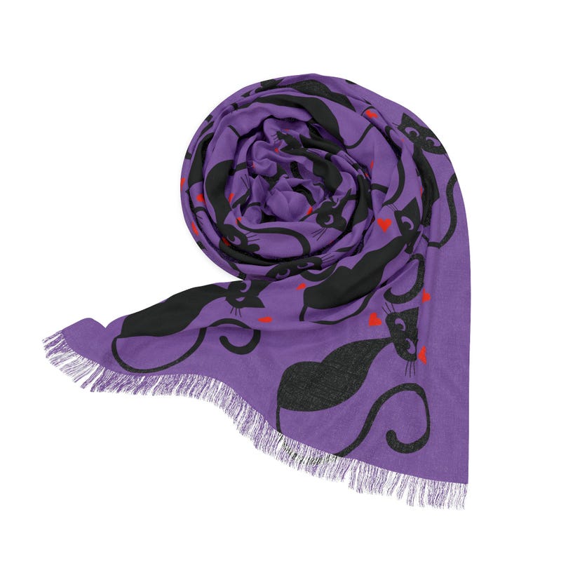 Winter Purple Print Scarf - Etsy
