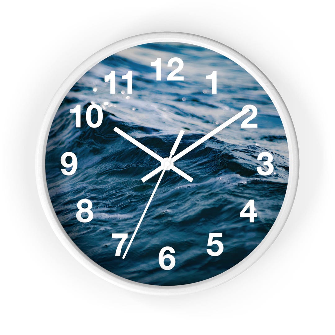 Ocean Waves Wall Clock, Beach Theme Home Decor, Coastal Wall Clock - Etsy