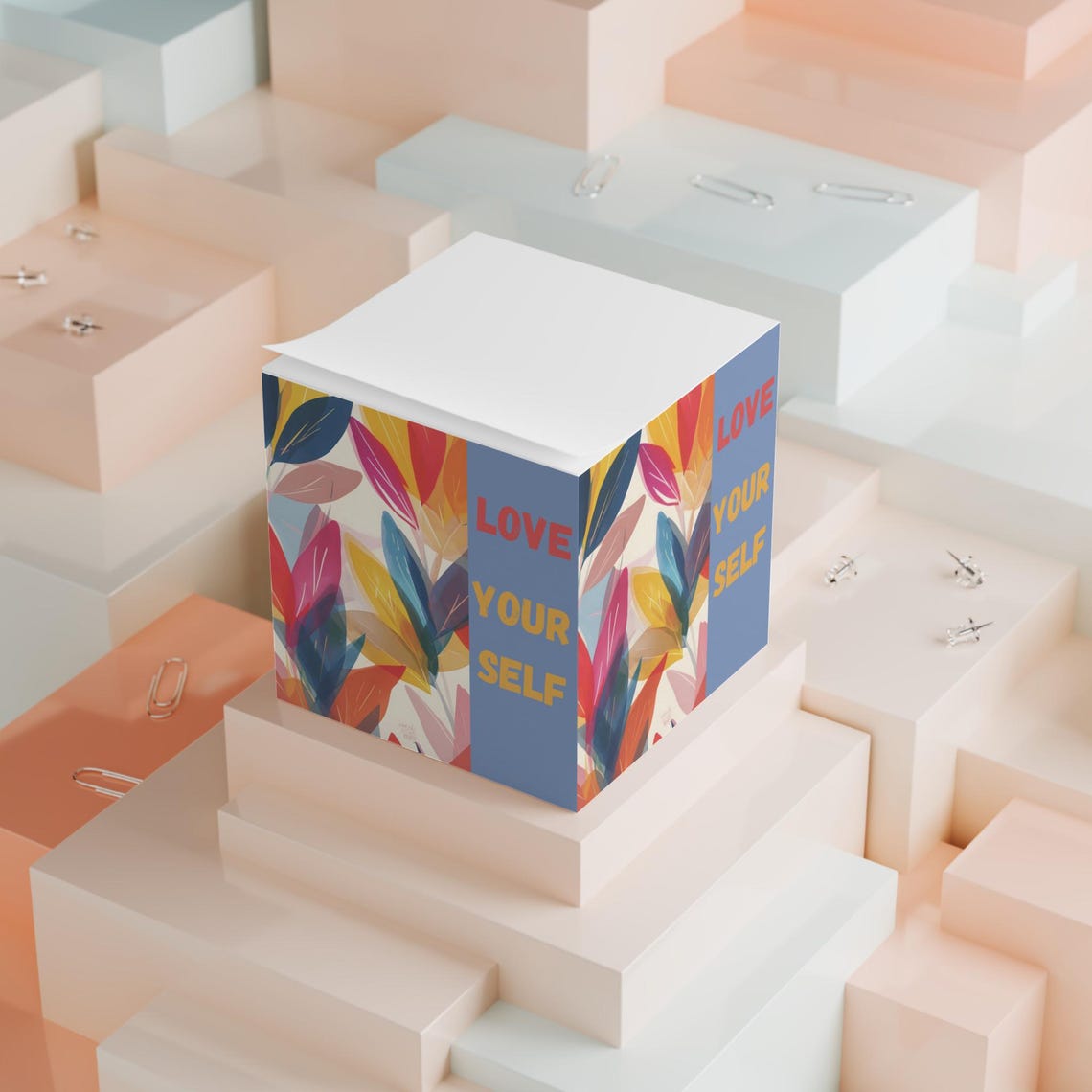 Note Cube, Colorful Inspiration Quote Desk Decor Office Paper ...