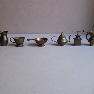 Miniature Vintage Metal Kitchen Accessories Kettle Coffee Grinder ...
