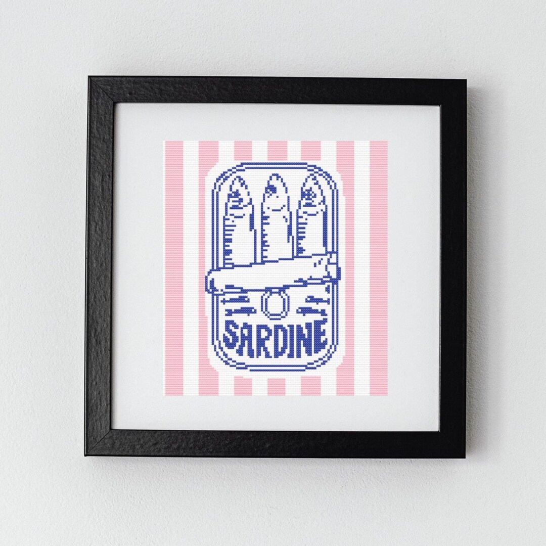 Bicolor Sardines Box – Fish Tin Cross Stitch Pattern | PDF Template ...
