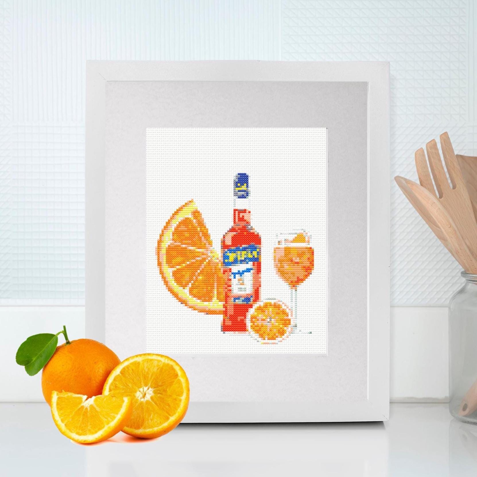 Aperol Spritz Cocktail Cross Stitch Pattern: Summer Drink Embroidery ...