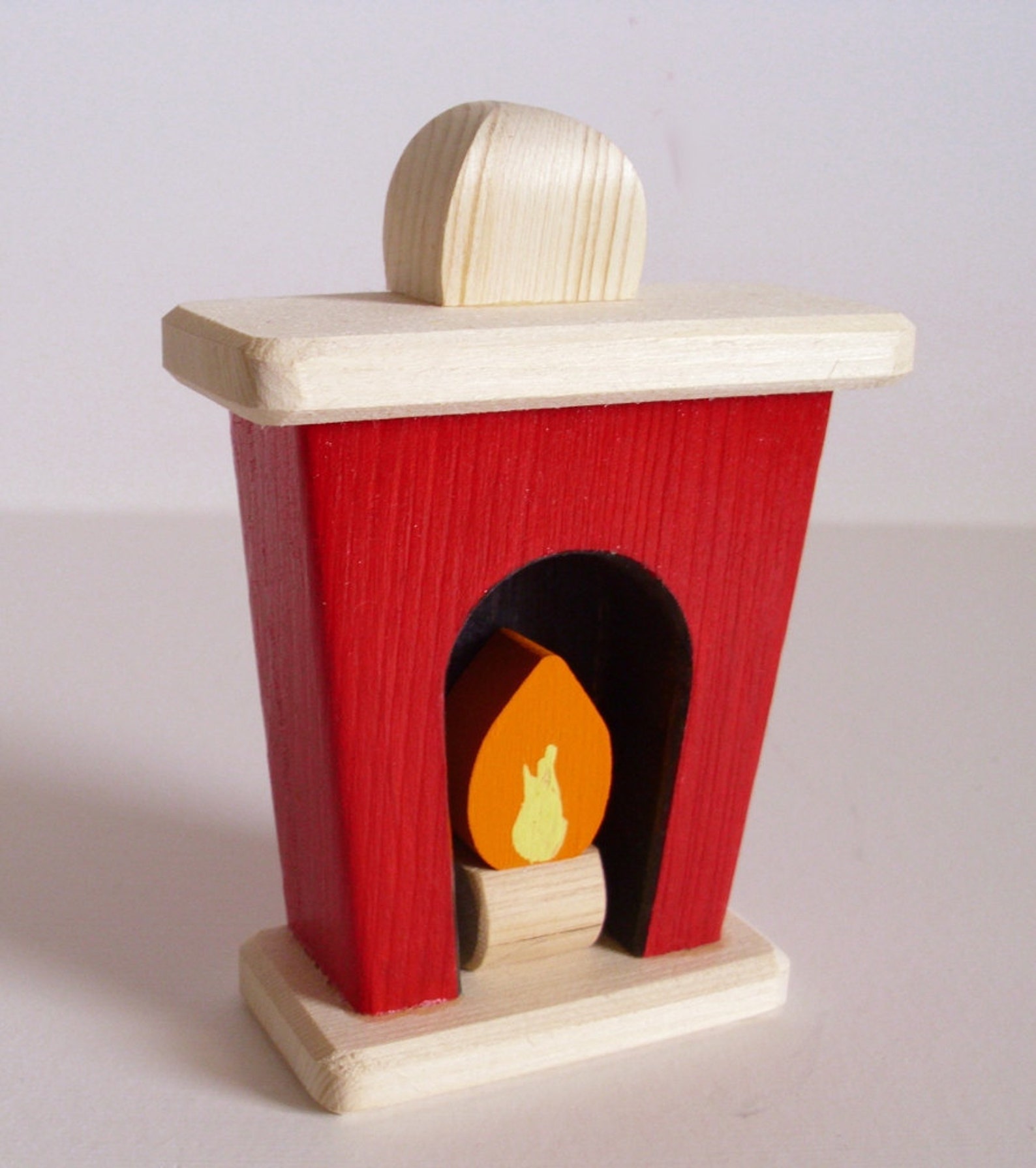 Wooden Toy Small Dollhouse Fireplace Wood Toy Doll House - Etsy