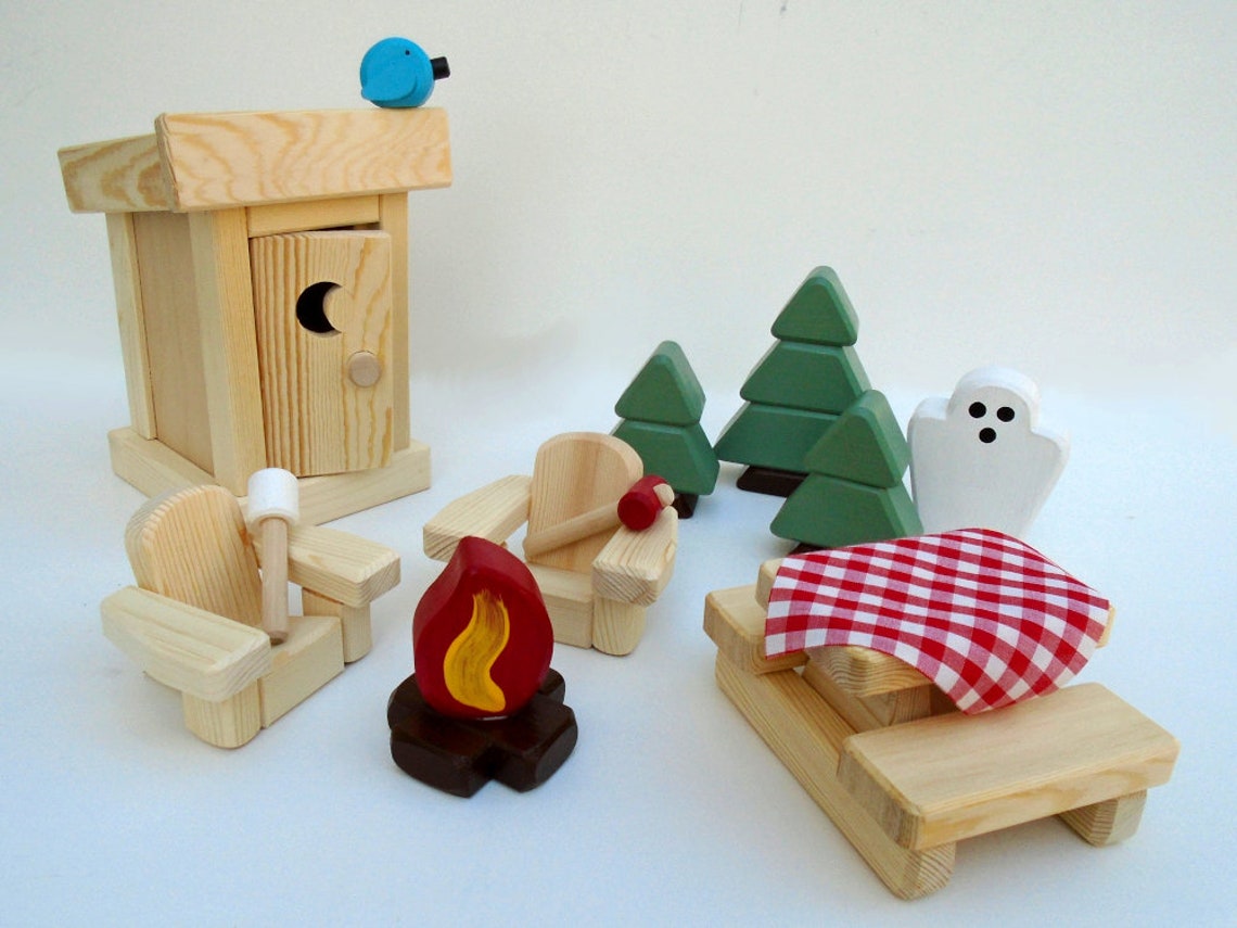 Made to Order. Wooden Toy Campfire Play Set Peg Doll - Etsy