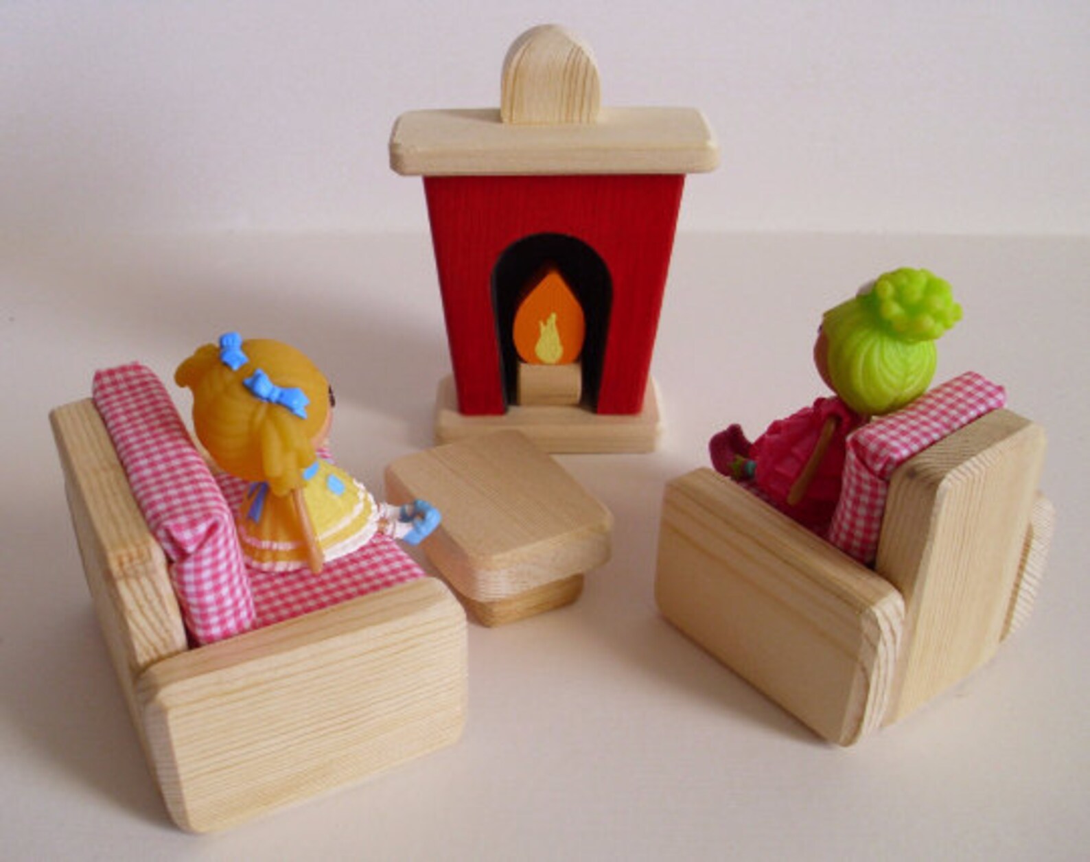 Wooden Toy Small Dollhouse Fireplace Wood Toy Doll House - Etsy