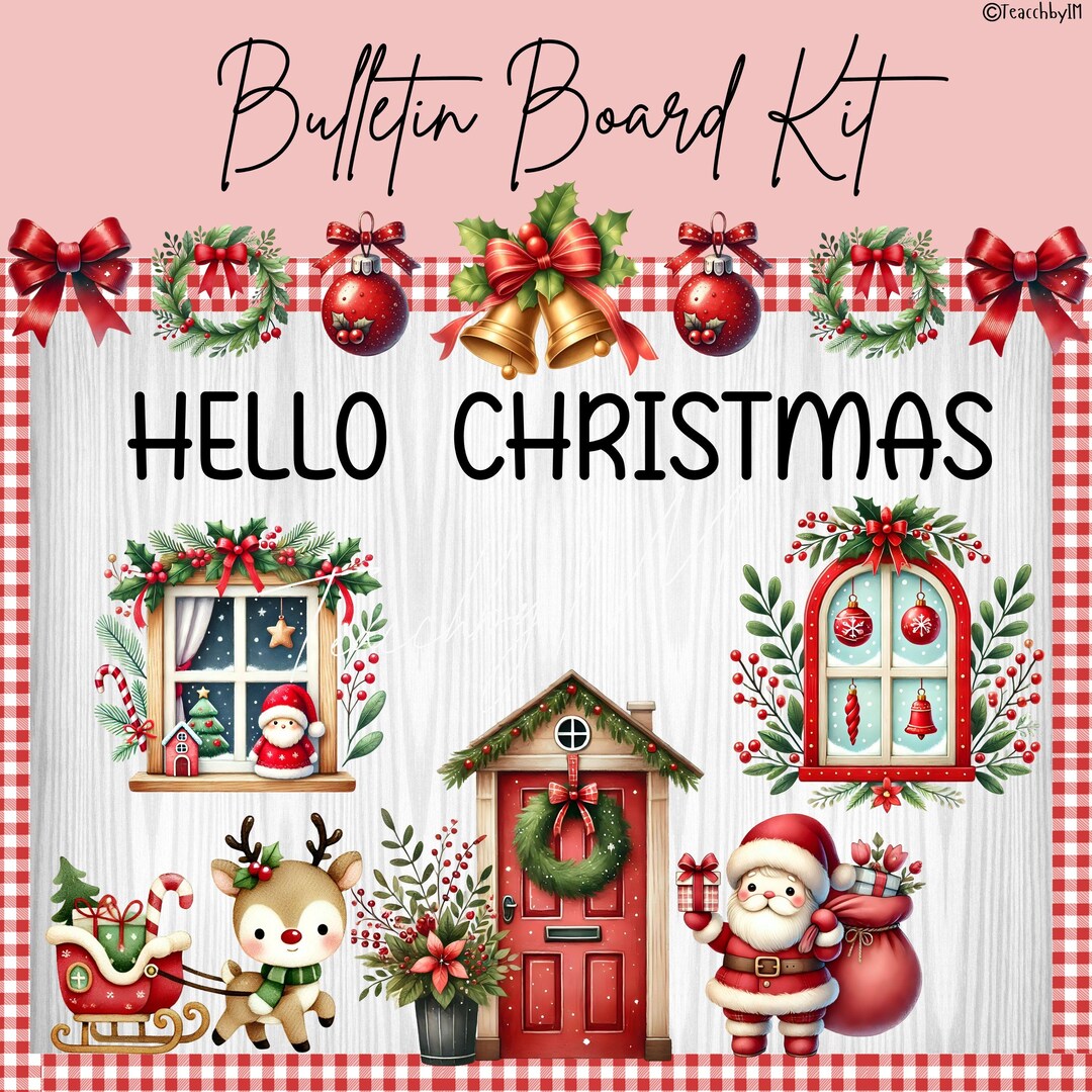 Hello Christmas Classroom Decor Printable | Merry Christmas Bulletin ...