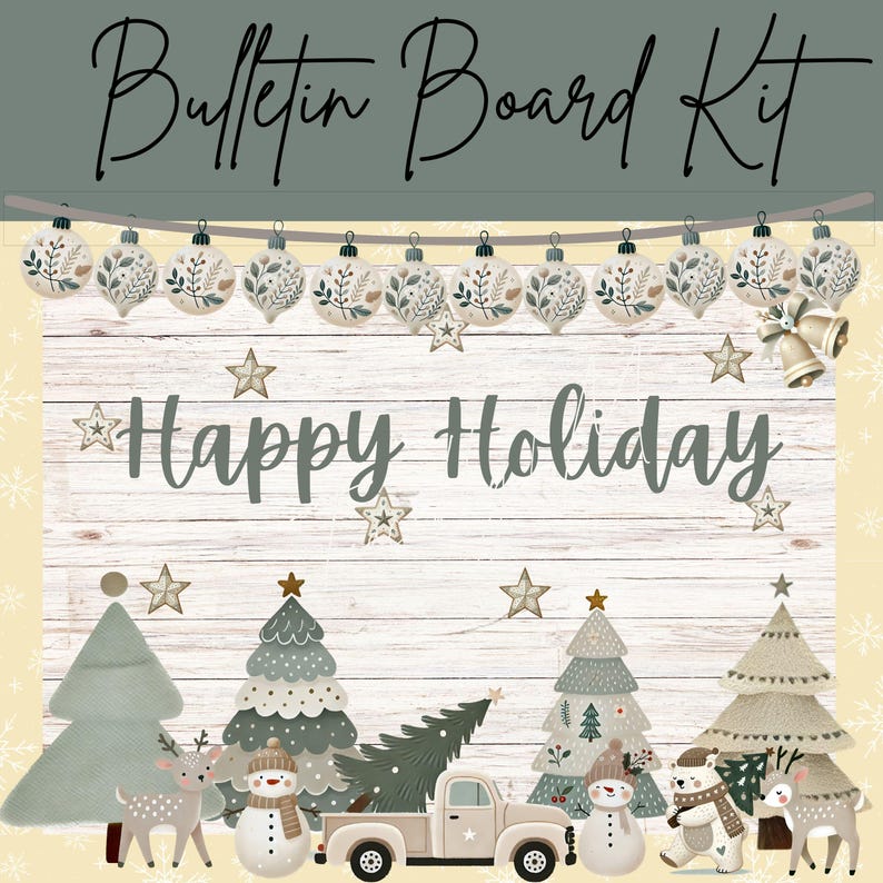 Cozy Winter Vibes Bulletin Board Kit Christmas-chanukah-kwanzaa,/ Happy ...