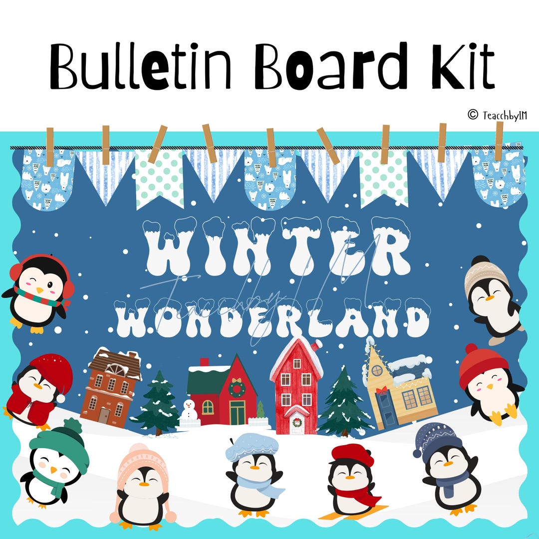 Winter Wonderland Bulletin Board Kit | Let It Snow Christmas Decor ...
