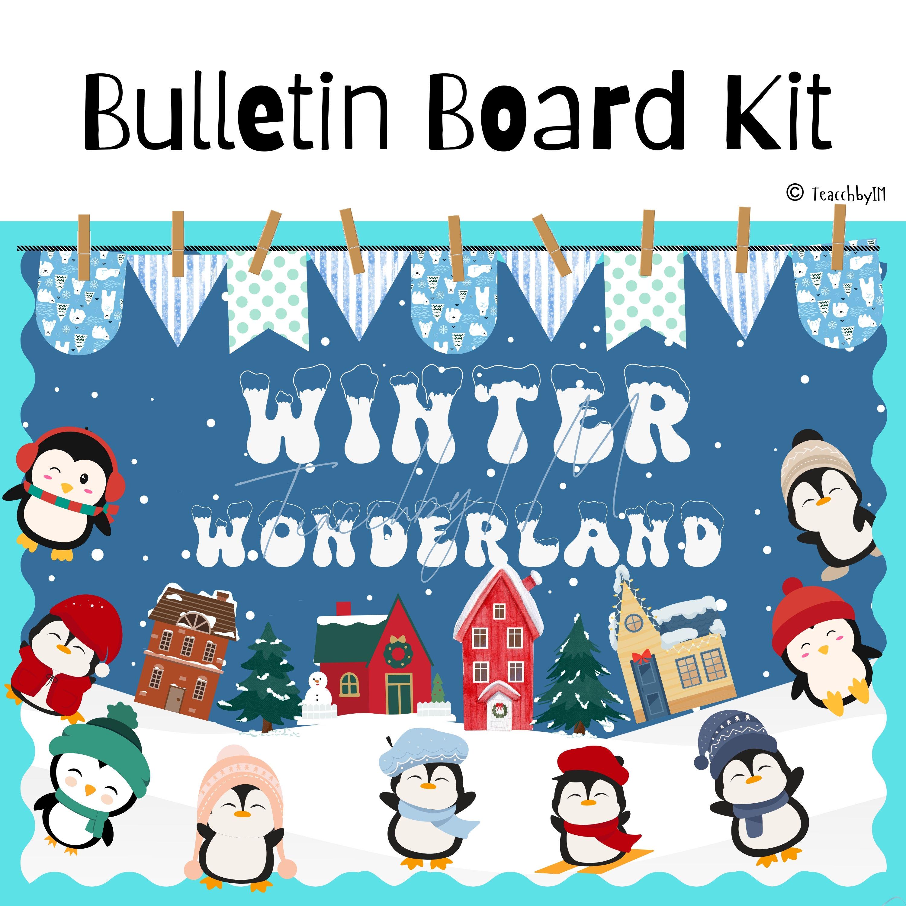 Winter Wonderland Bulletin Board Kit | Let It Snow Christmas Decor ...