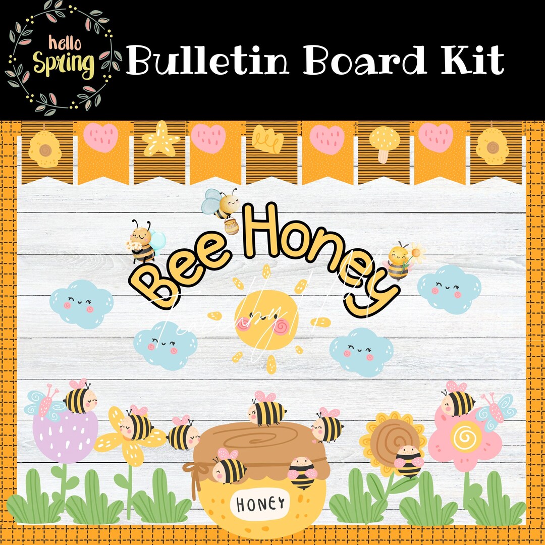 Spring Season Bulletin Board Kit Classroom Decor L Bee Honey Bulletin ...