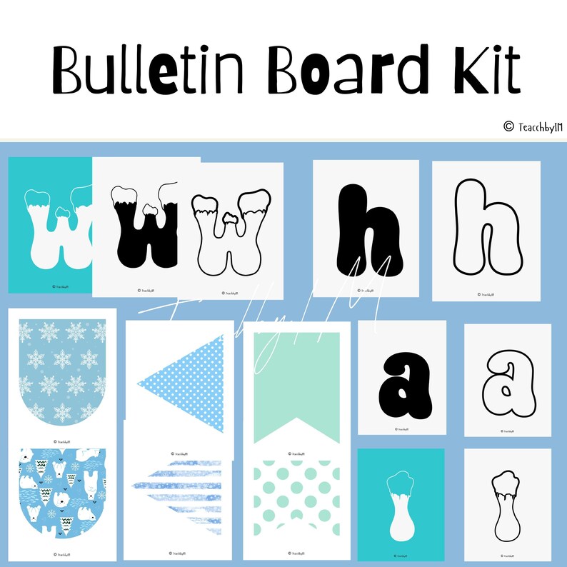 Winter Wonderland Bulletin Board Kit | Let It Snow Christmas Decor ...