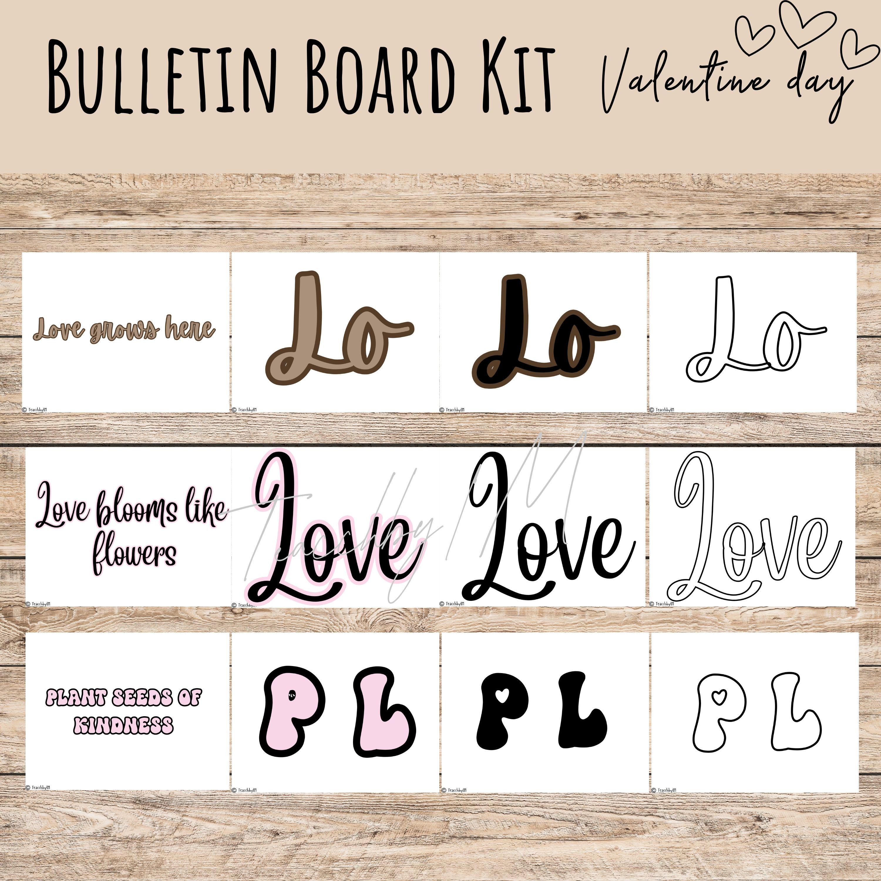 Valentine's Day Bulletin Board Kit: Love Grows Here Decor (PDF & PPT ...