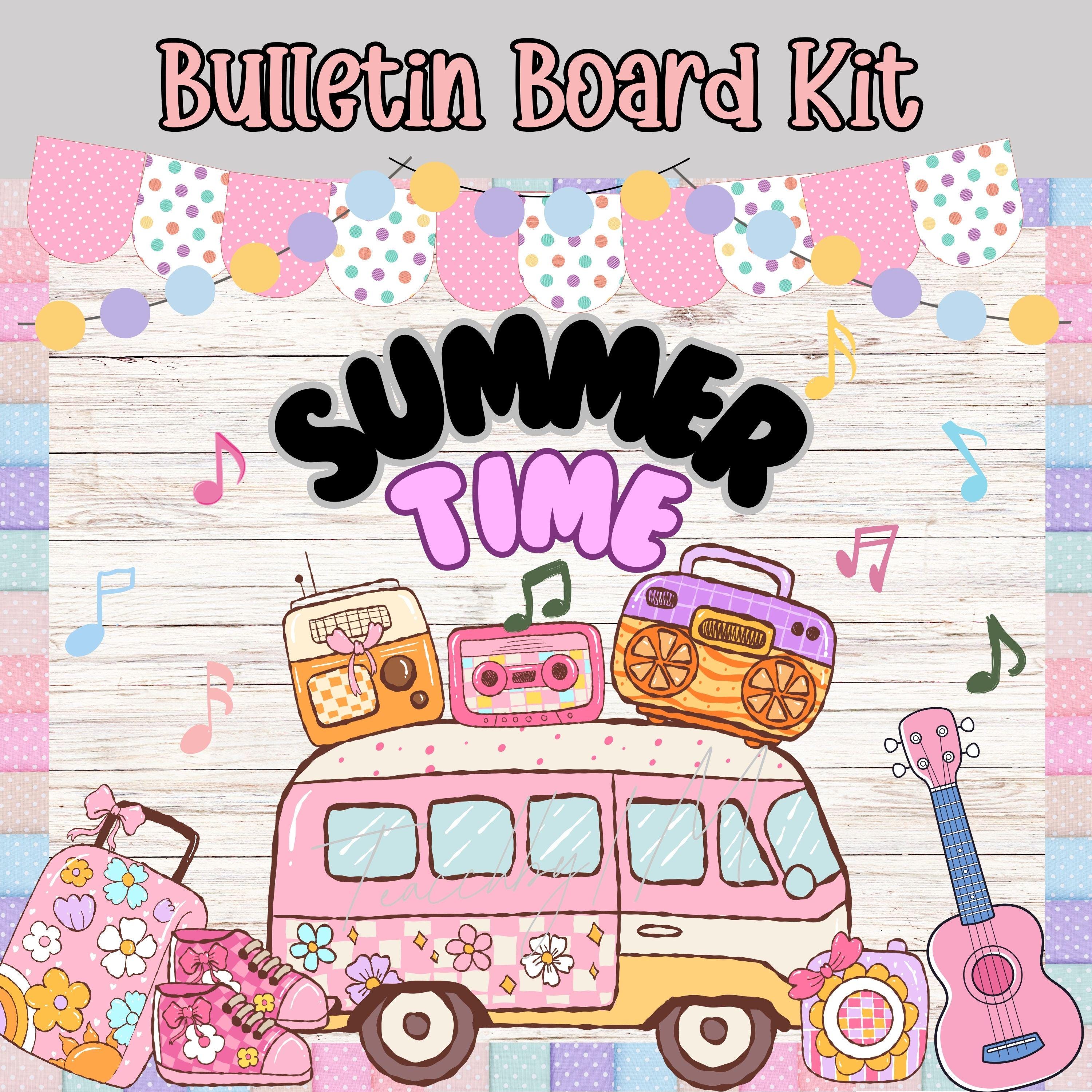 Catch the Summer Party Vibes Bulletin Board Kit L Summer Time Door ...