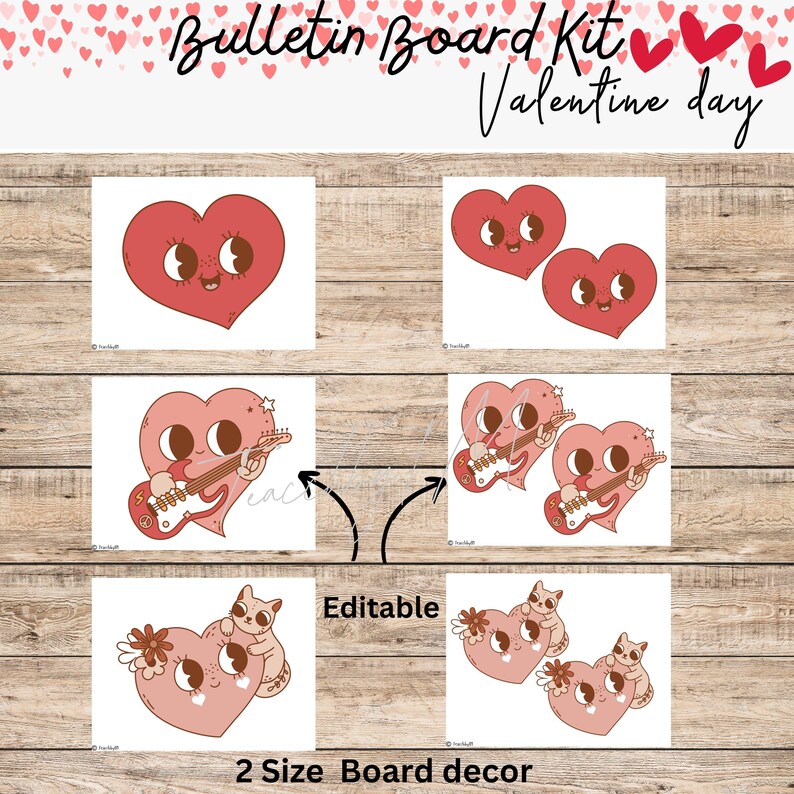 Valentine's Day Bulletin Board Kit, Happy Valentine Door Decor ...