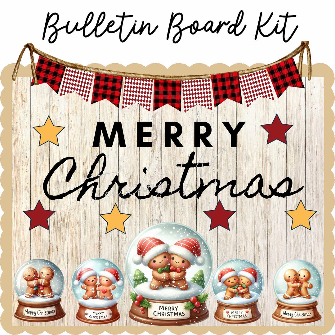 Merry Christmas Bulletin Board Kit | Merry and Bright Christmas Decor ...