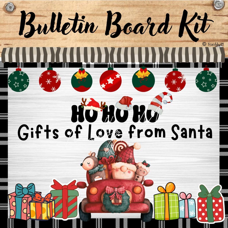 Merry Christmas Bulletin Board Kit Classroom Decor L HO HO HO Gifts of ...