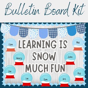 A Snow Globe Bulletin Board Kit L Learning is Snow Much Fun L Winter ...