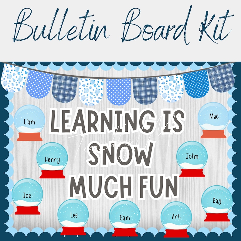A Snow Globe Bulletin Board Kit L Learning is Snow Much Fun L Winter ...