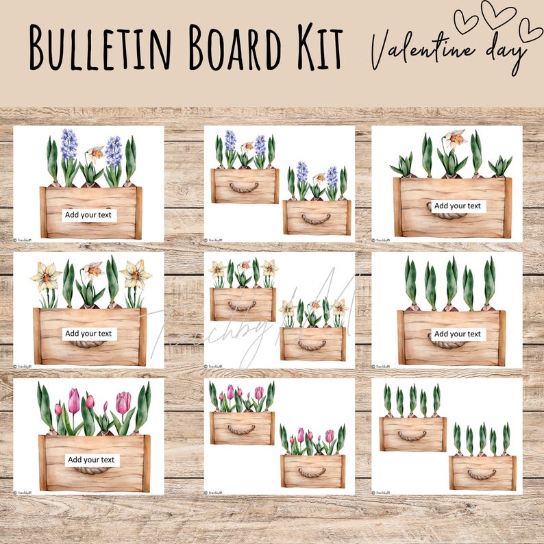 Valentine's Day Bulletin Board Kit, Love Grows Here Door Decor ...