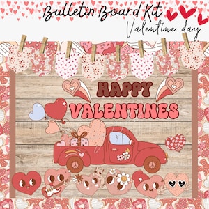 Valentine's Day Bulletin Board Kit, Happy Valentine Door Decor ...