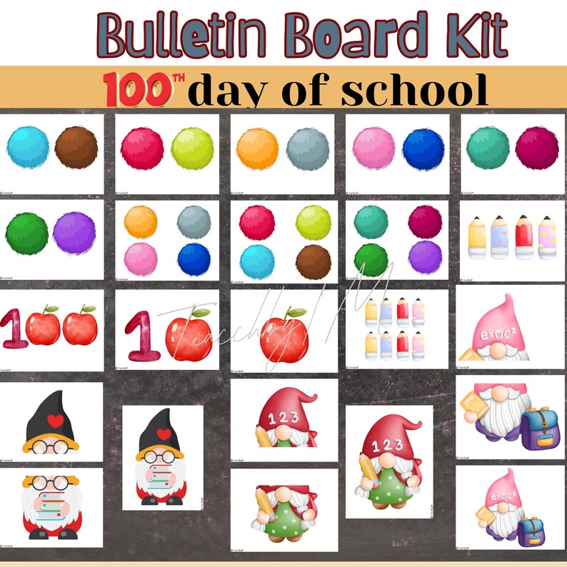 100 Days of School Bulletin Board & Classroom Decor and Editable ...