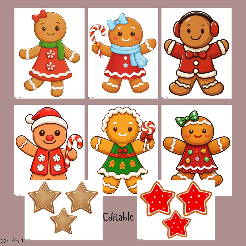 Gingerbread Christmas Bulletin Board Kit | Sweet Kids Theme | Editable ...