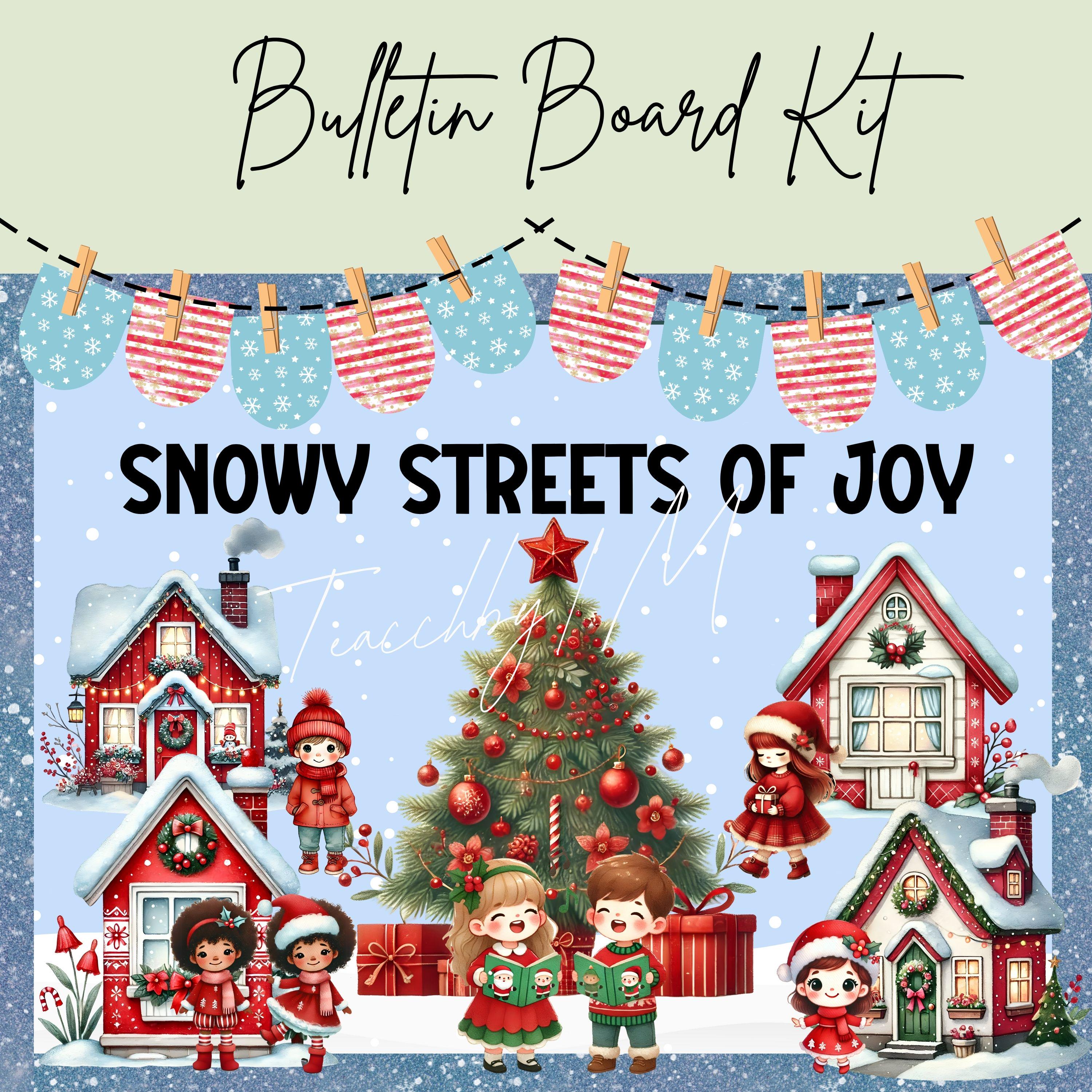 Christmas Village Bulletin Board Kit: Cozy Classroom Decor (printable ...