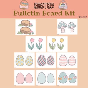 Hoppy Easter Bulletin Board Kit L Hopping Into Spring Bulletin Board ...