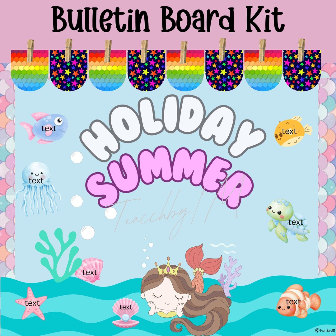 Holiday Summer Bulletin Board Kit L Make a Shlash This Summer Decor L ...
