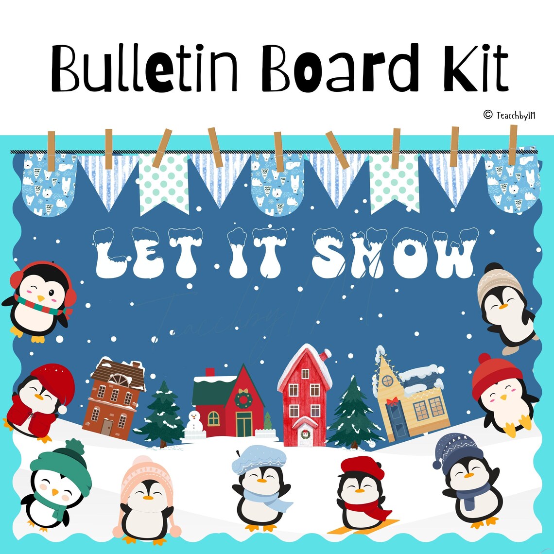 Winter Wonderland Bulletin Board Kit | Let It Snow Christmas Decor ...
