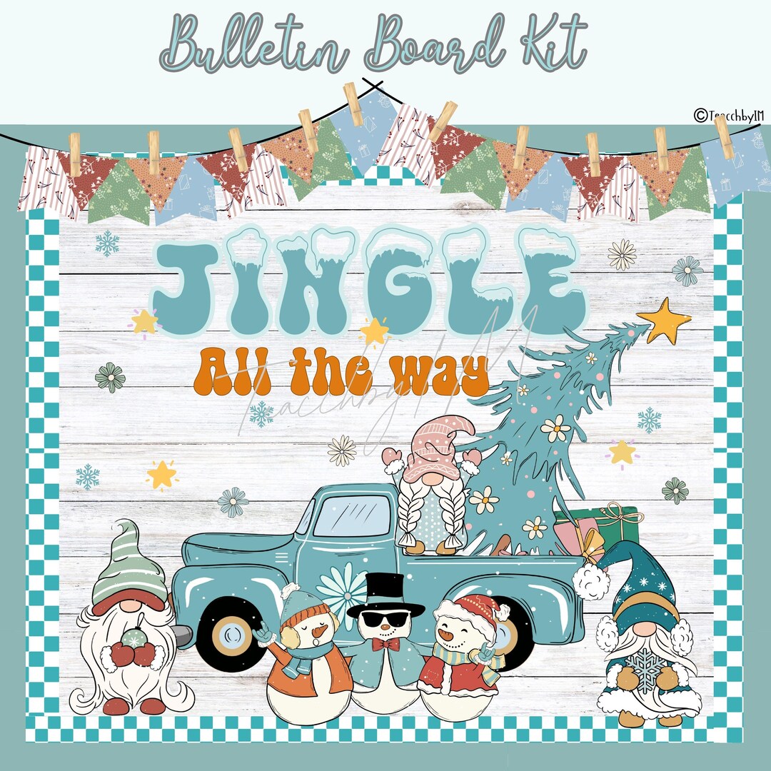 Christmas Bulletin Board Kit: Gnome & Snowman Decor (digital Download ...