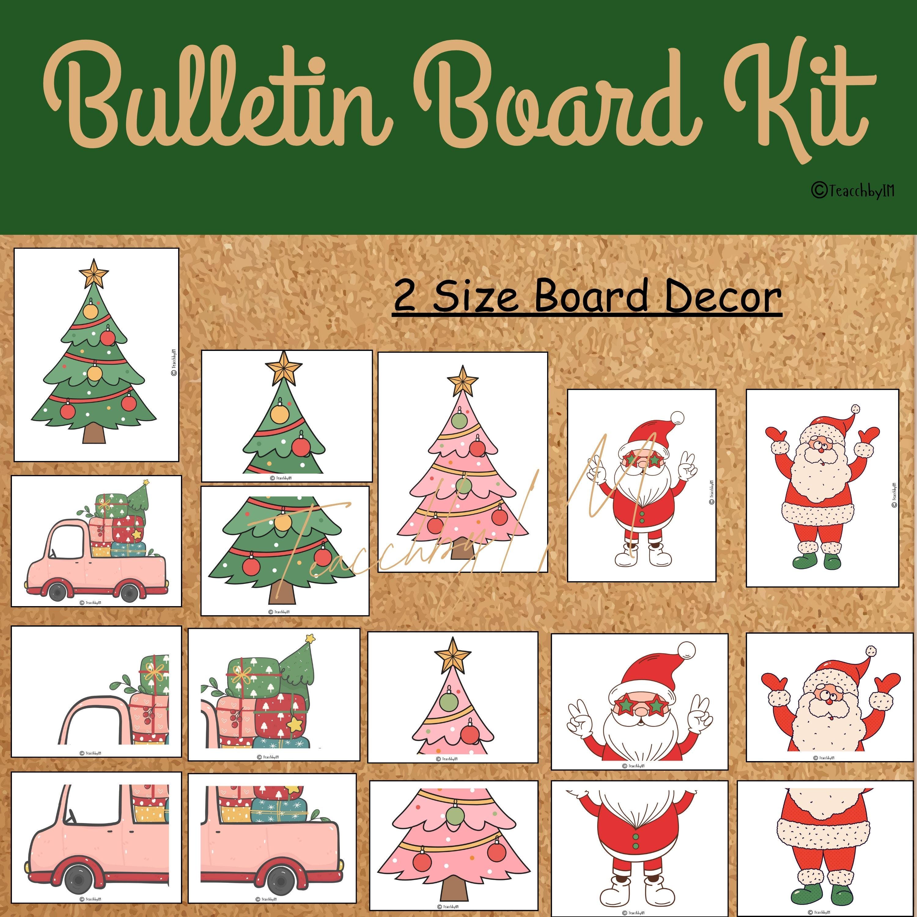 Merry Christmas Bulletin Board Kit | Happy Holiday Decor | Christmas ...