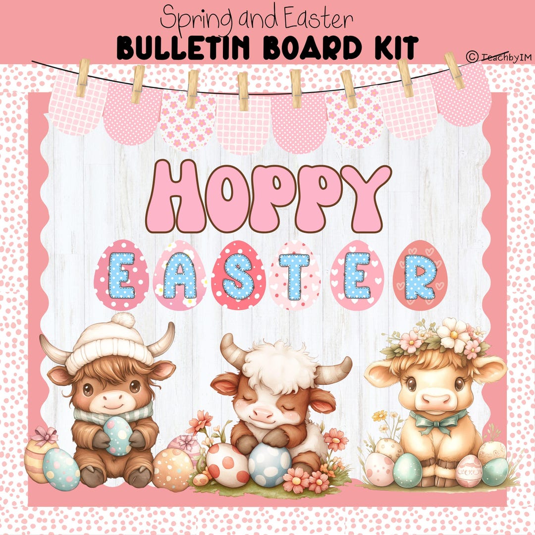 Happy Easter Bulletin Board Kit | Spring Farm Classroom Decor - Etsy