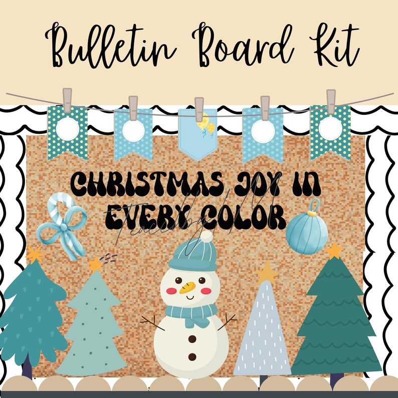Balloon Snow Bulletin Board Kit Christmas Classroom Decor Printable ...