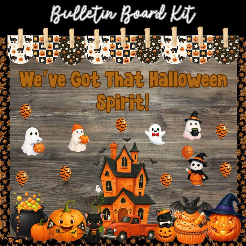 Halloween Bulletin Board Kit: School Classroom Decor - Etsy