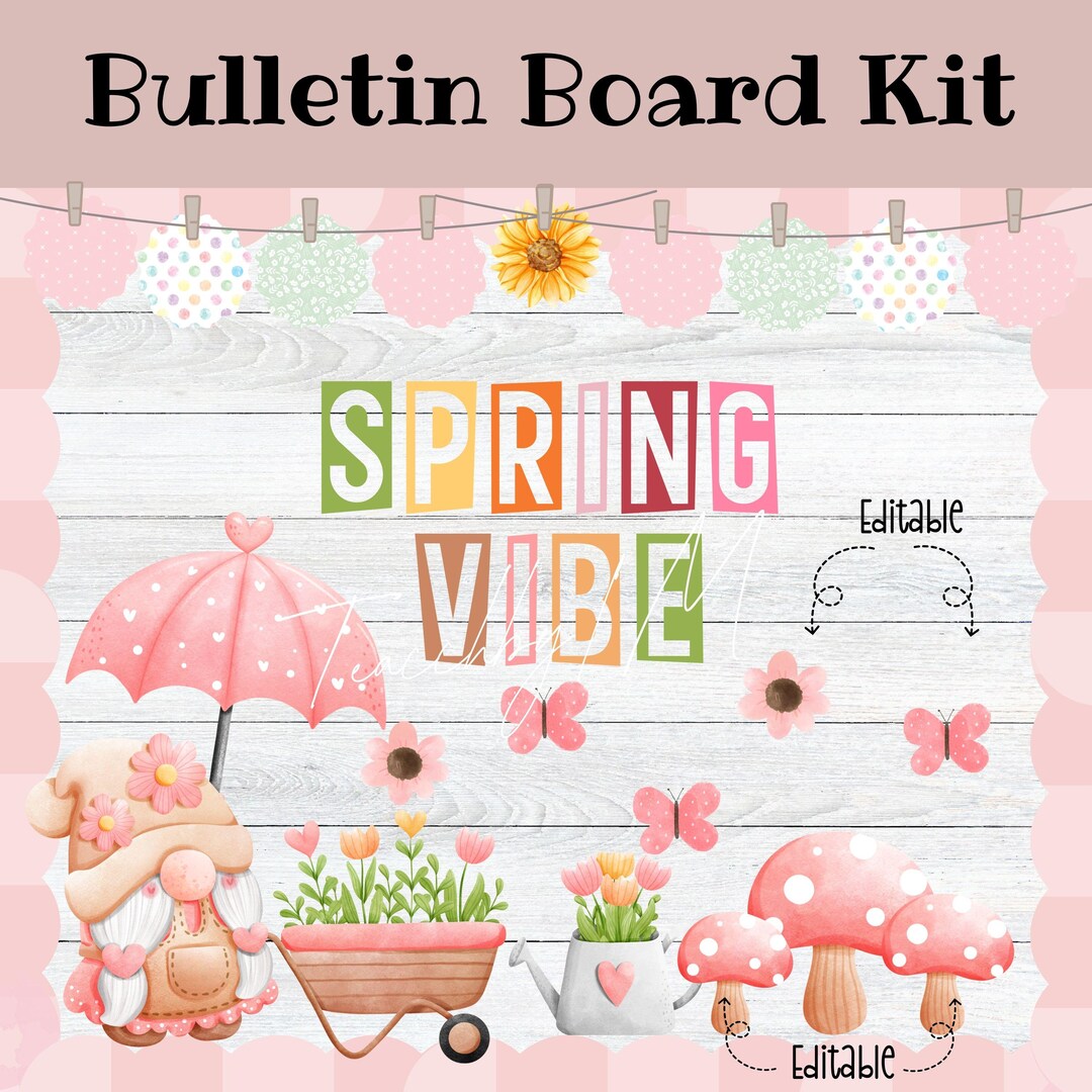 Spring Vibes Bulletin Board Kit: Blooming Flowers Decor (PDF & PPT) - Etsy