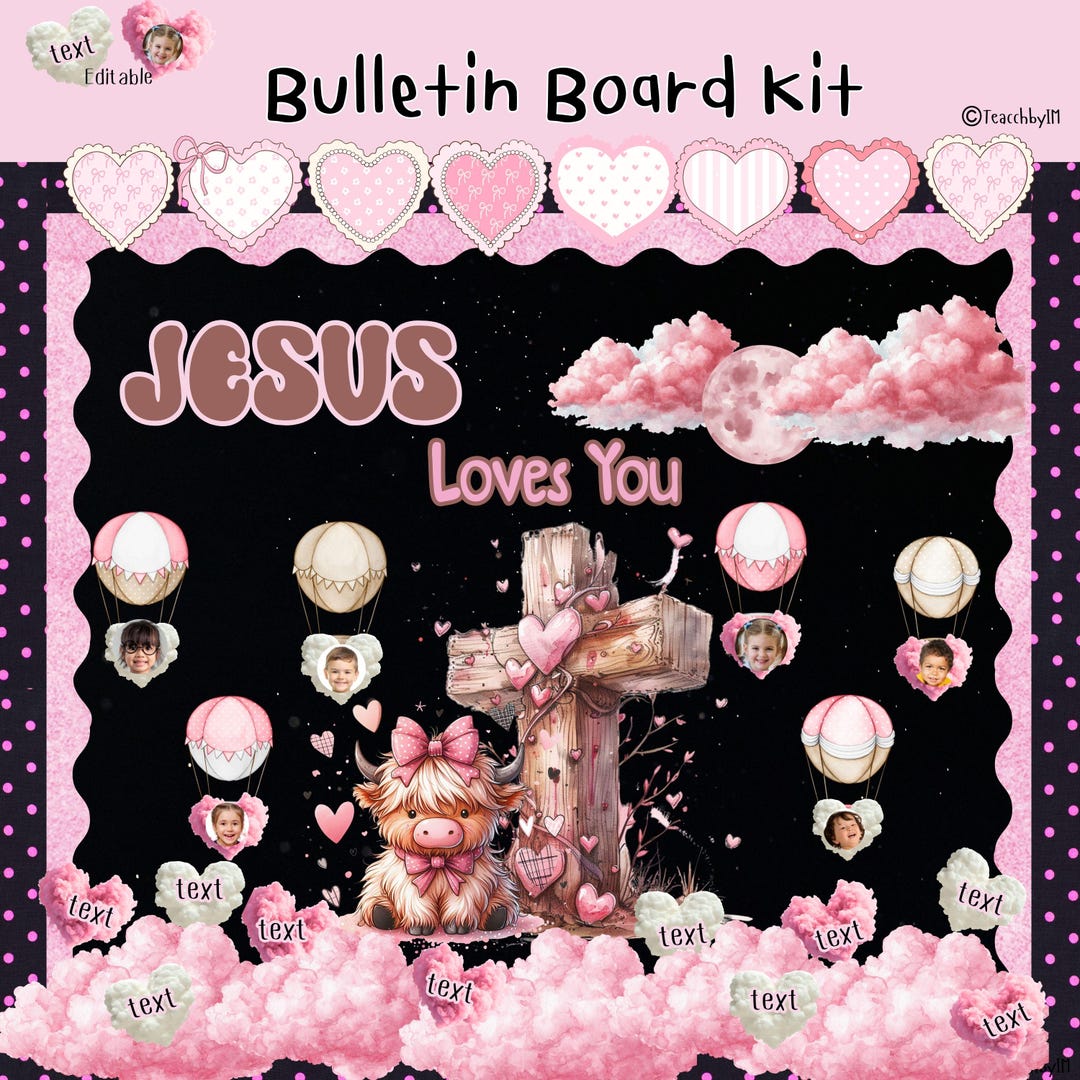 Christian Valentine Bulletin Board Kit | Jesus Loves You Classroom ...